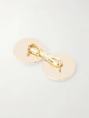 TOM FORD 18kt Yellow Gold And Onyx Round Cufflinks