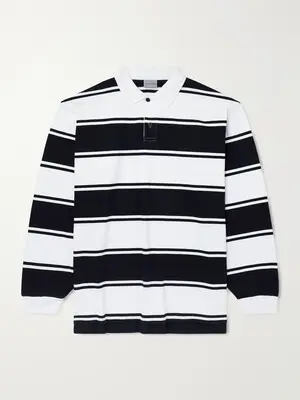 Balenciaga Stripe Cotton Polo Shirt