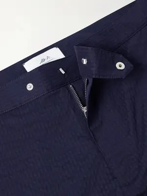 Mr P. Straight-leg Seersucker Swim Shorts