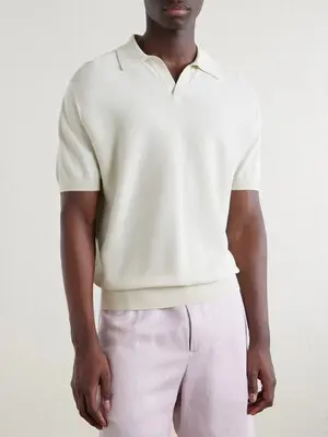 Canali Cotton And Silk-blend Polo Shirt