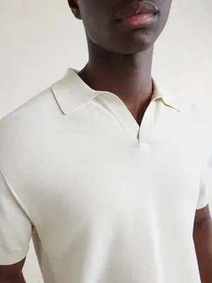 Canali Cotton And Silk-blend Polo Shirt