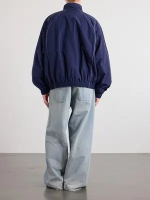 Balenciaga Logo-print Cotton-blend Track Jacket - Blue