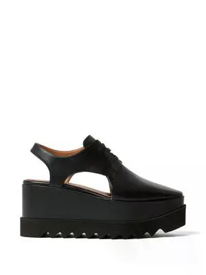 Stella McCartney Elyse Cut-out Wedge Derby Shoes - Black