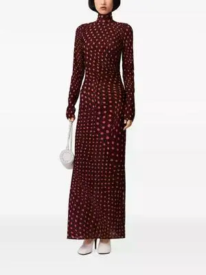 Stella McCartney Polka-dot Ruched Maxi Dress - Red