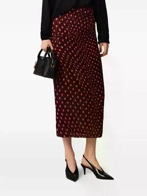 Stella McCartney Polka-dot Ruched Midi Skirt - Red