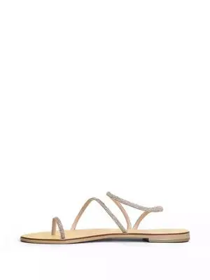 NICOLAS LAINAS Crystal-embellished Toe-strap Sandals