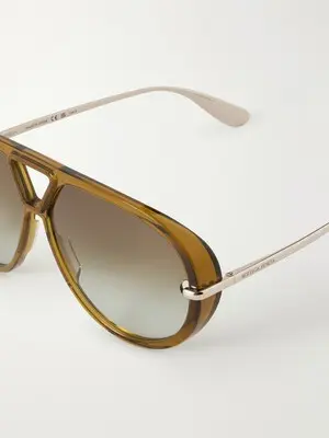Bottega Veneta Drop' Aviator Acetate Sunglasses