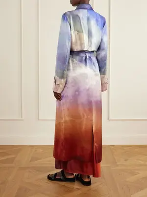 Gabriela Hearst Lyra Printed Silk-satin Coat - Blue