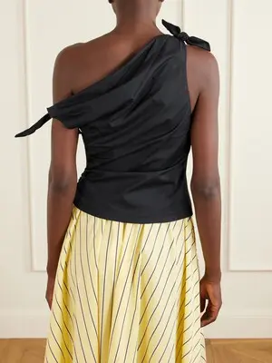 Staud Bellaria Asymmetric Knot Detail Poplin Top