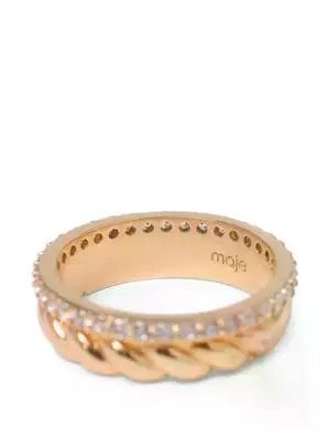 Maje Crystal-embellished Twisted Band Ring
