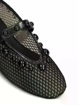 BIBI LOU Carinna Stud-embellished Mesh Ballet Flats