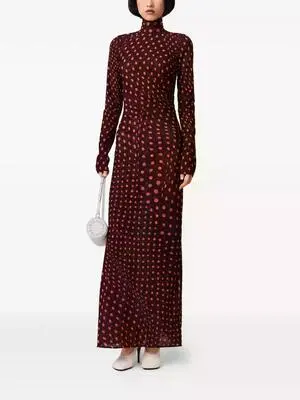 Stella McCartney Polka-dot Ruched Maxi Dress - Red