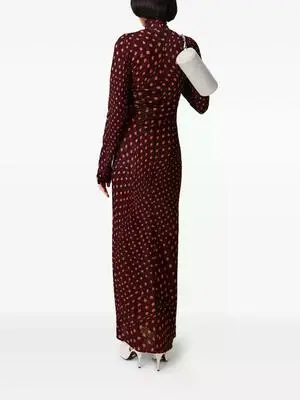 Stella McCartney Polka-dot Ruched Maxi Dress - Red