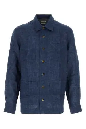 Brunello Cucinelli Navy Linen Shirt - Blue