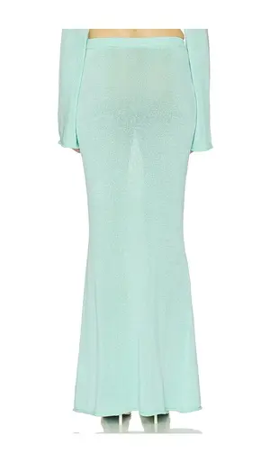 SEROYA Kora Crochet Knit Maxi Skirt - Teal