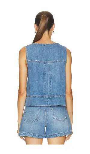PISTOLA Rue Top In Light Wash Denim