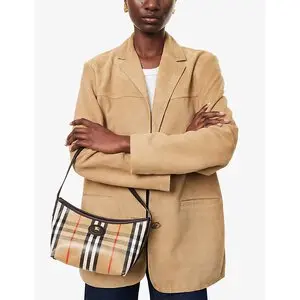 Burberry Mini Highlands Waxed-cotton Baguette Shoulder Bag