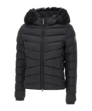 COLMAR Logo Patch Zip-up Down Jacket - Black