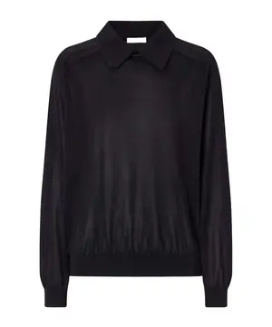 Khaite Silk-knitted Polo Sweater