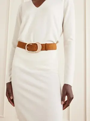 Gabriela Hearst Suede Belt With Abstract Buckle