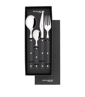 BUGATTI Stainless Steel Allegra 24-piece Cutlery Set - Black
