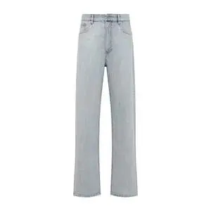 Miu Miu Light Wash Wide Leg Jeans - Blue