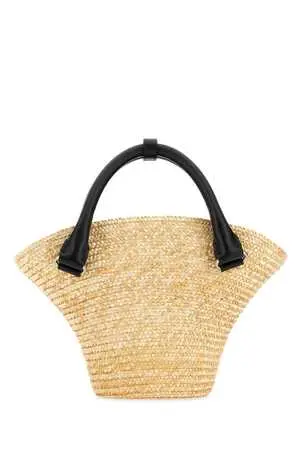Balenciaga Straw Mini Beach Handbag - Brown