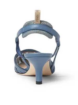 Fendi Colibrì Lite Slingback Mesh Ff Embroidery Mid Heel