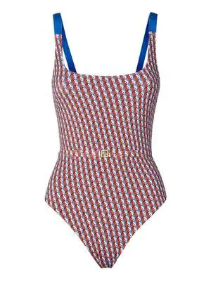 Fendi Lycra Inner Swimsuit With Micro Ff Waves Motif