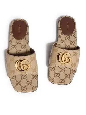 Gucci Gg Canvas Slider Sandals - Multicolor
