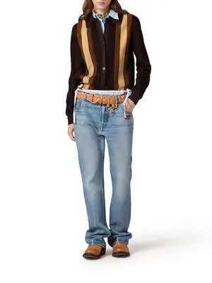 Miu Miu Five-pocket Washed Denim Trousers