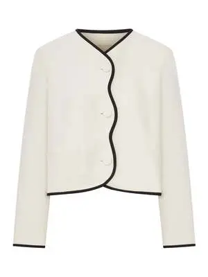 Valentino Garavani Wool And Silk Crepe Jacket With Contrasting Trim - Multicolor
