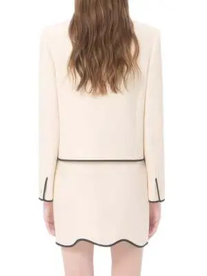 Valentino Garavani Wool And Silk Crepe Jacket With Contrasting Trim - Multicolor