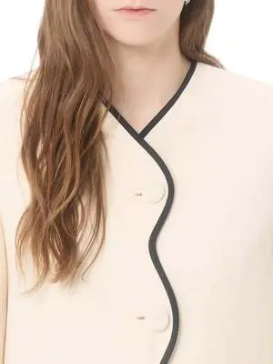 Valentino Garavani Wool And Silk Crepe Jacket With Contrasting Trim - Multicolor