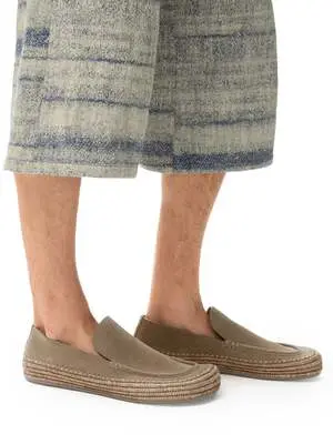 Loewe X Paula's Ibiza Rio Suede And Raffia Loafers - Multicolor