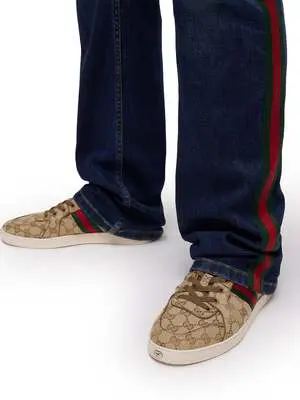 Gucci Low Stretch Gg Canvas Lace-up Sneakers