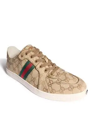 Gucci Low Stretch Gg Canvas Lace-up Sneakers
