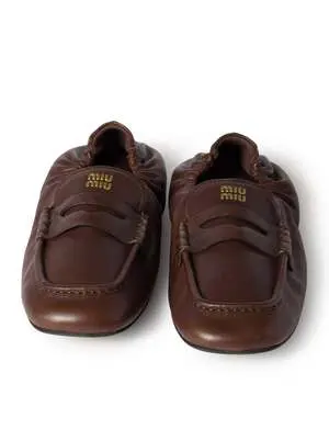 Miu Miu Nappa Leather Ruffled Loafers - Multicolor