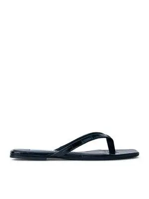 TOTEME Croc-effect Flip-flops - Black