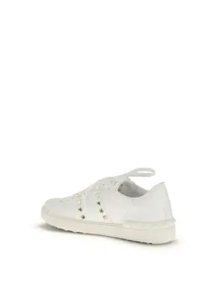 Valentino Garavani Rockstud Untitled Calfskin Sneakers - White