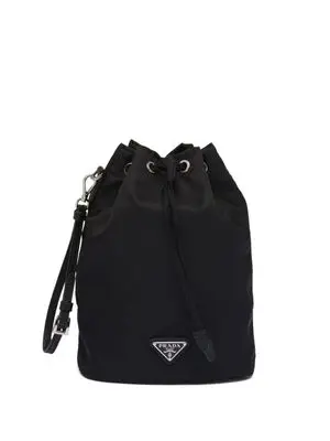 Prada Re-nylon Pouch With Metal Triangle Logo - Multicolor