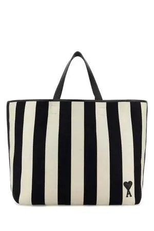 Ami Embroidered Canvas Shopping Bag - Multicolor