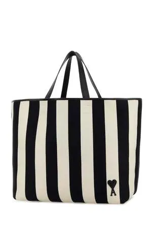AMI Paris Embroidered Canvas Shopping Bag