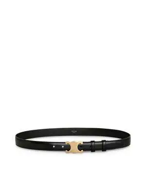 Celine Triomphe Belt In Smooth Calfskin - Black