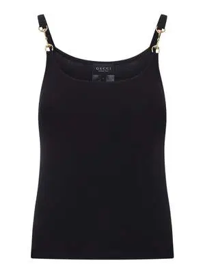 GUCCI Crêpe Jersey Top With Hook Detail