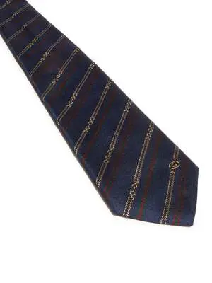 Gucci Silk Jacquard Gg Horsebit Neck Tie