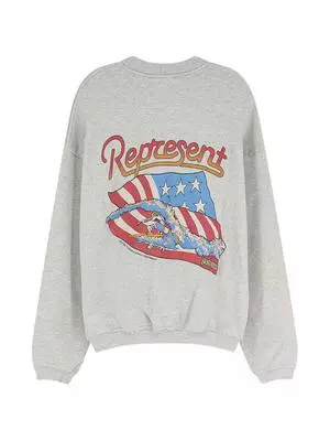 REPRESENT Graphic Print Cotton Sweatshirt - Grey