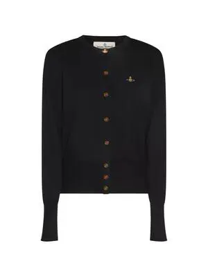 VIVIENNE WESTWOOD Orb Embroidered Cardigan - Black