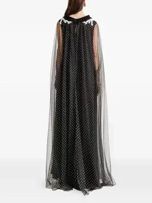 GEMY MAALOUF Boat Neck Gown With Bead Detailing