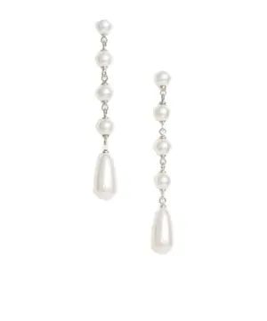 SELF-PORTRAIT Pearl Drop Earrings - White